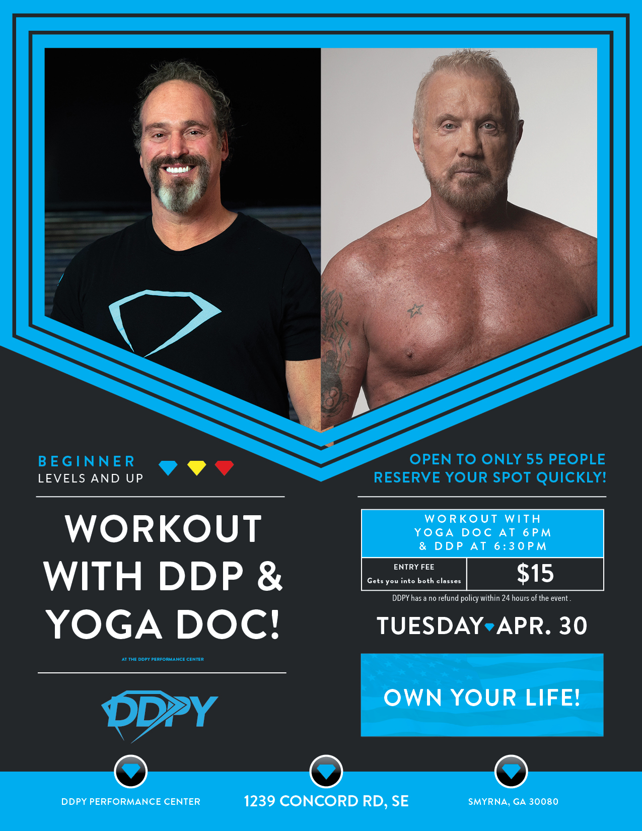 DDPY PC Workout Featuring DDP and Yoga Doc April 30th | DDP YOGA Workshops